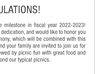 You are Invited to Celebrate Your Service Milestone