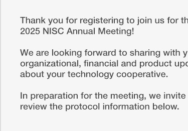 Important Information for the 2025 NISC Annual Meeting on Feb. 5!