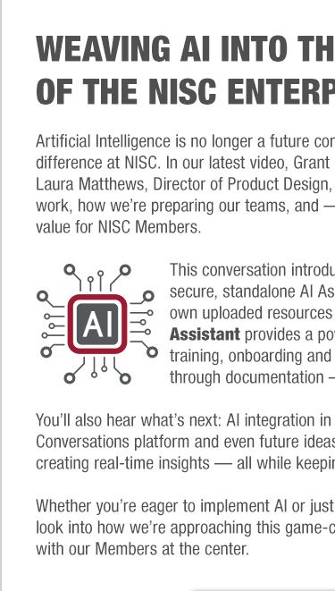 Weaving AI into the Fabric of the NISC Enterprise :: Episode 1