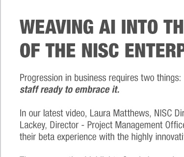 Weaving AI into the Fabric of the NISC Enterprise – Episode 2: The ...