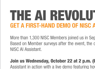 The NISC AI Webinar Series Continues :: Join Us October 22!