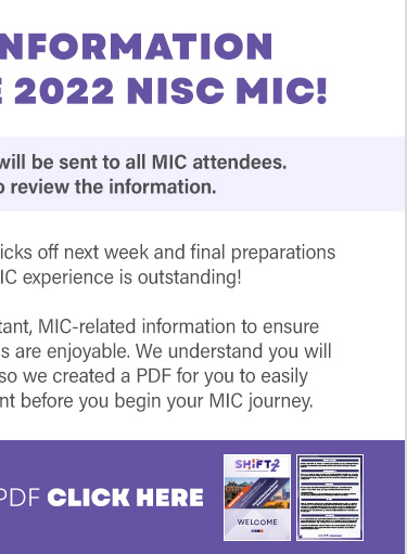Special Information to Make Your Trip to the 2022 NISC MIC As Smooth As ...