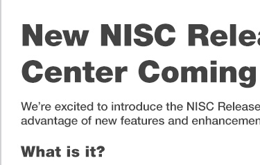 Introducing the NISC Release Notes Center
