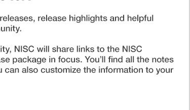 Introducing the NISC Release Notes Center