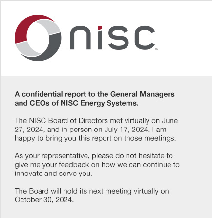NISC Board of Directors Update