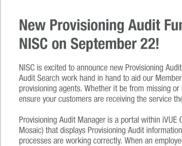 Join NISC for a Provisioning Webinar on September 22!